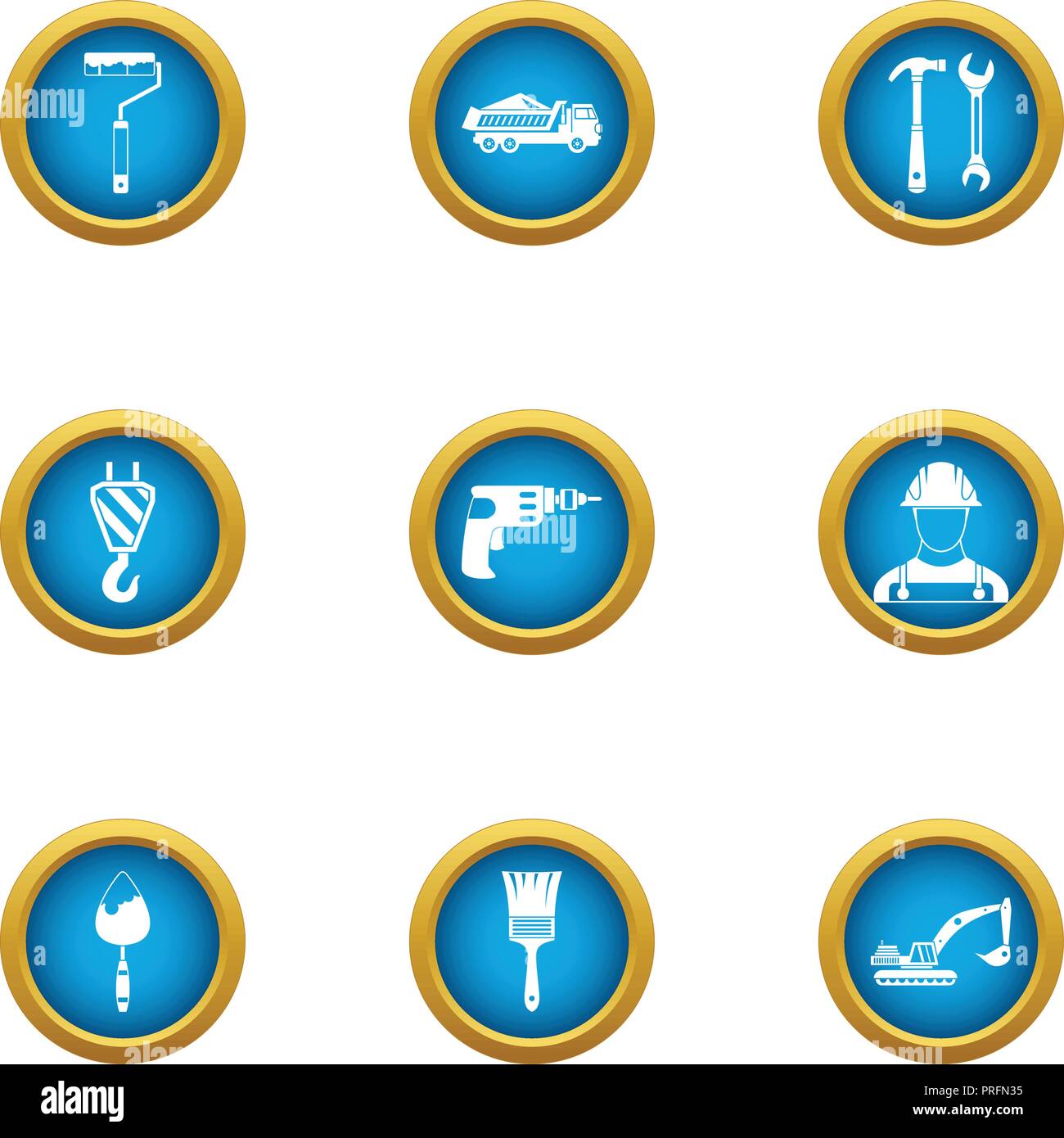 Supply of materials icons set, flat style Stock Vector Image & Art - Alamy