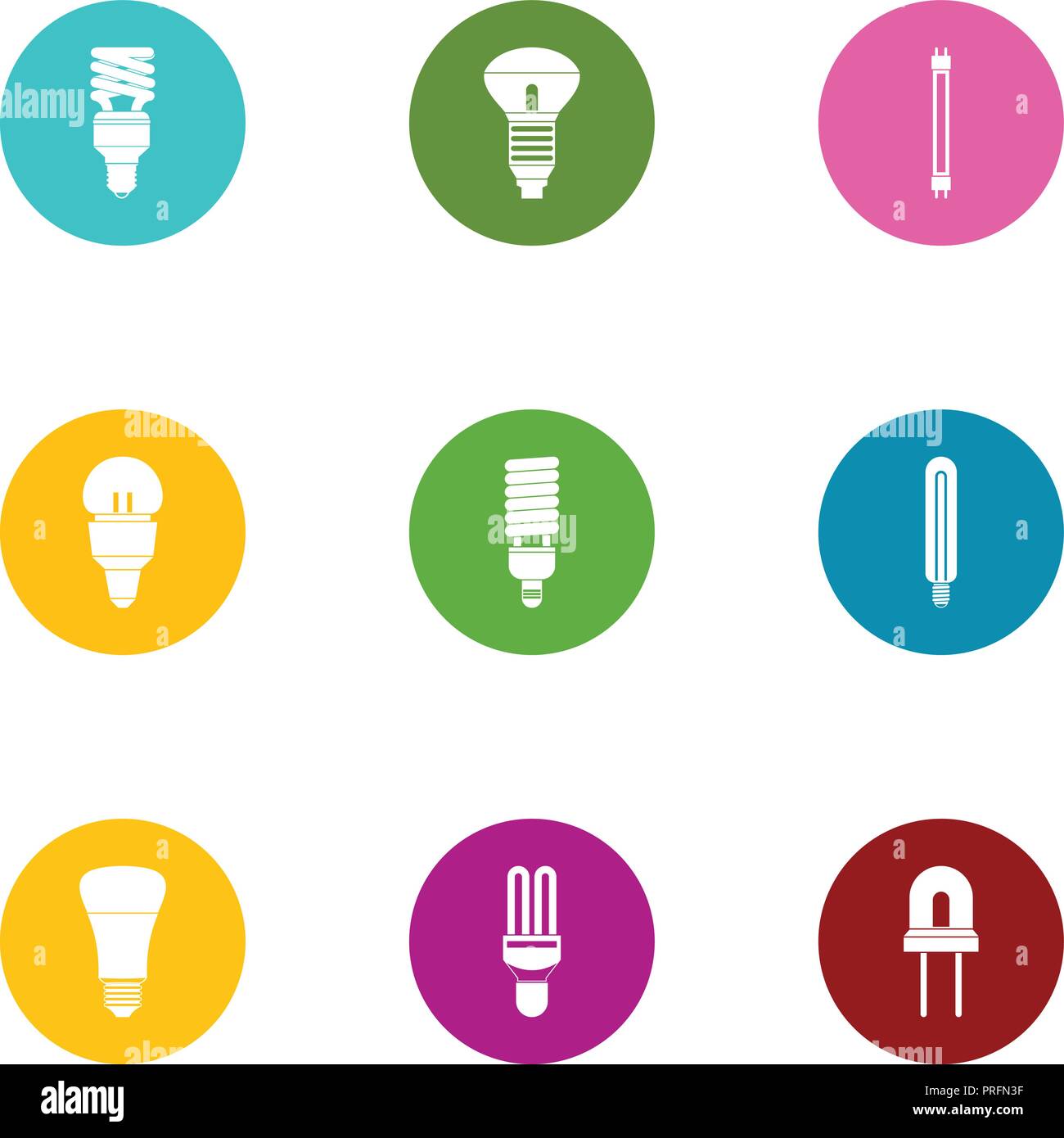 Artificial light icons set, flat style Stock Vector Image & Art - Alamy