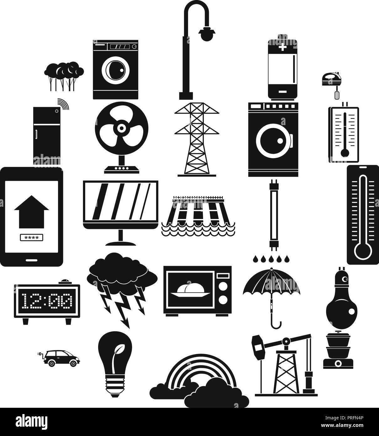 Electrical energy icons set, simple style Stock Vector Image & Art - Alamy