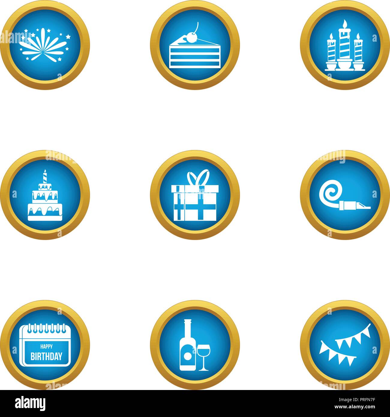 Wedding feast icons set, flat style Stock Vector Image & Art - Alamy