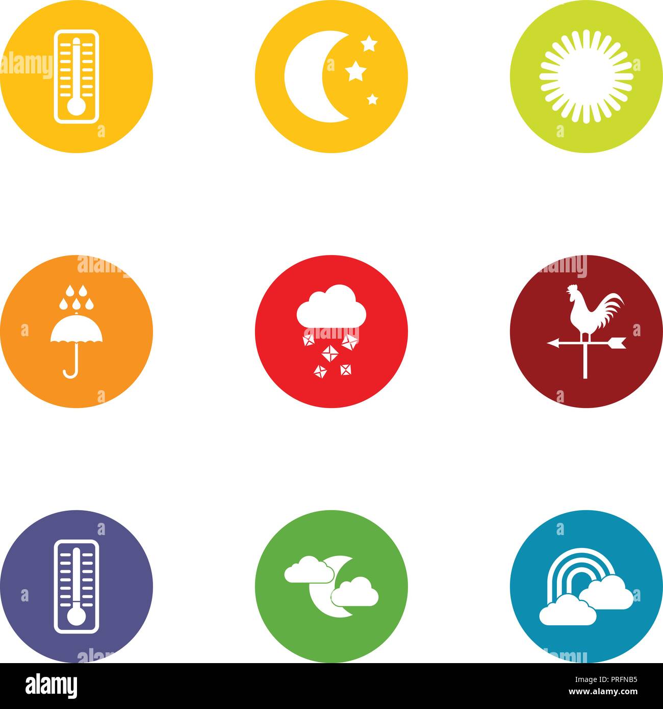 Night weather icons set, flat style Stock Vector Image & Art - Alamy