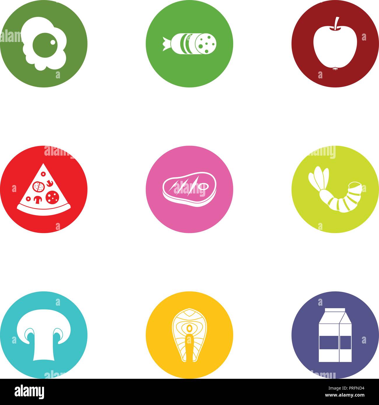 Pizza pate icons set, flat style Stock Vector Image & Art - Alamy