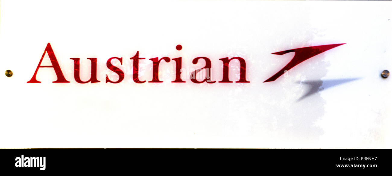 Austrian airlines signboard Stock Photo - Alamy