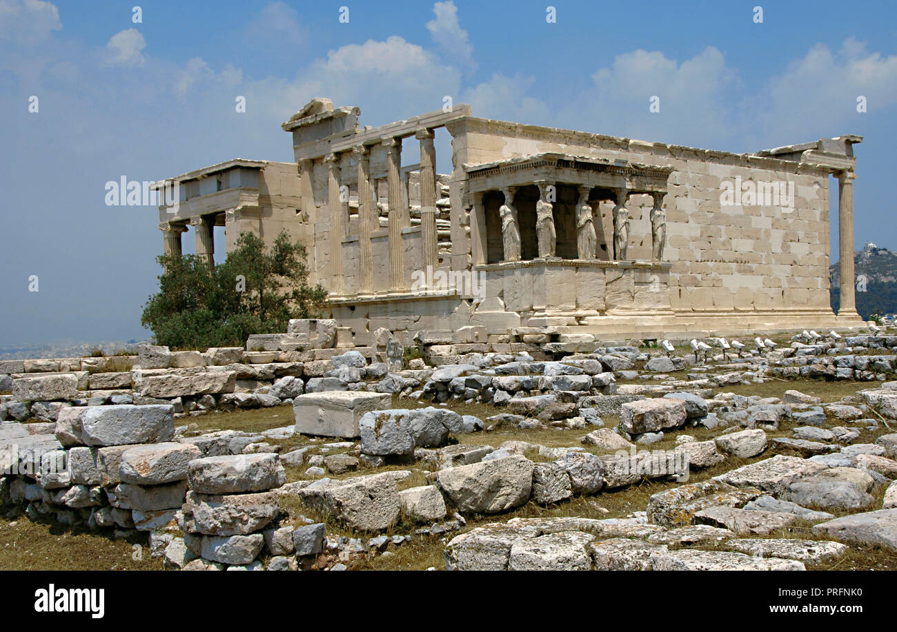 Greece. Athens. Acropolis. Erechtheion. Ionic temple which was built in ...