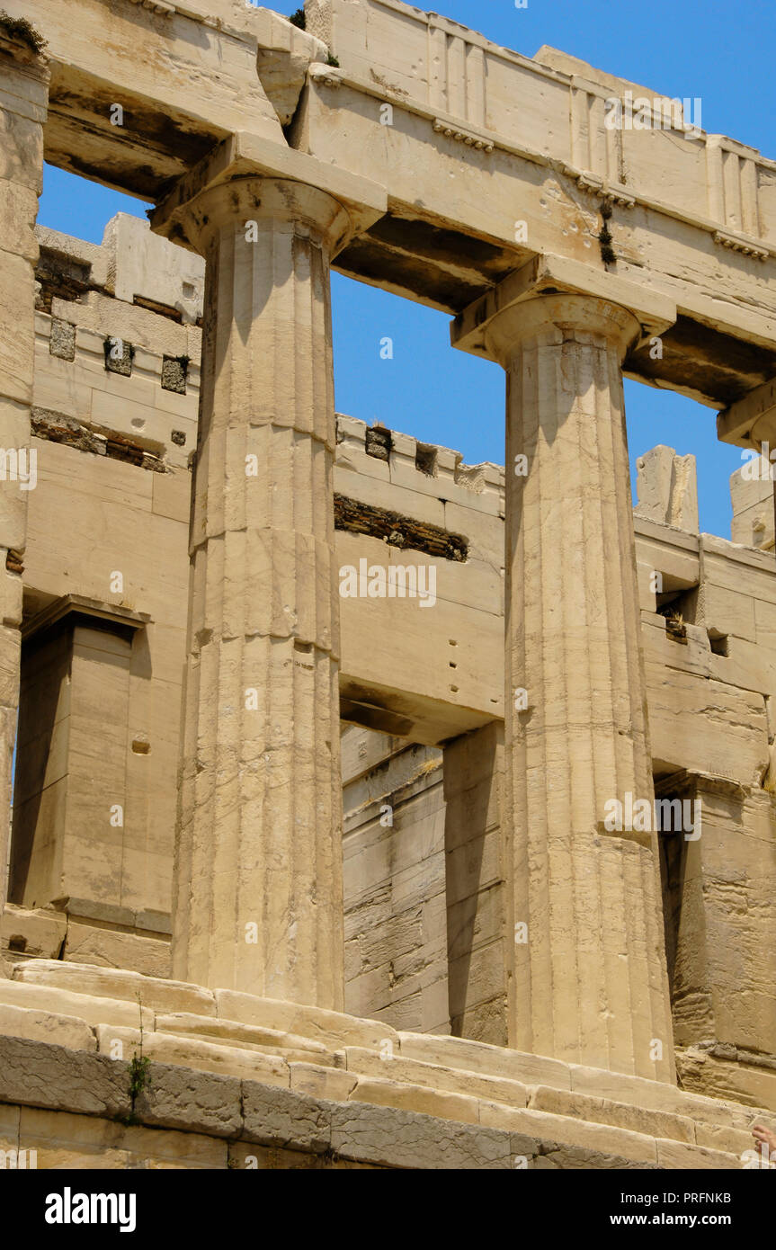 Greece. Athens. Propylaea. Monumental gateway to the Acropolis. It was ...