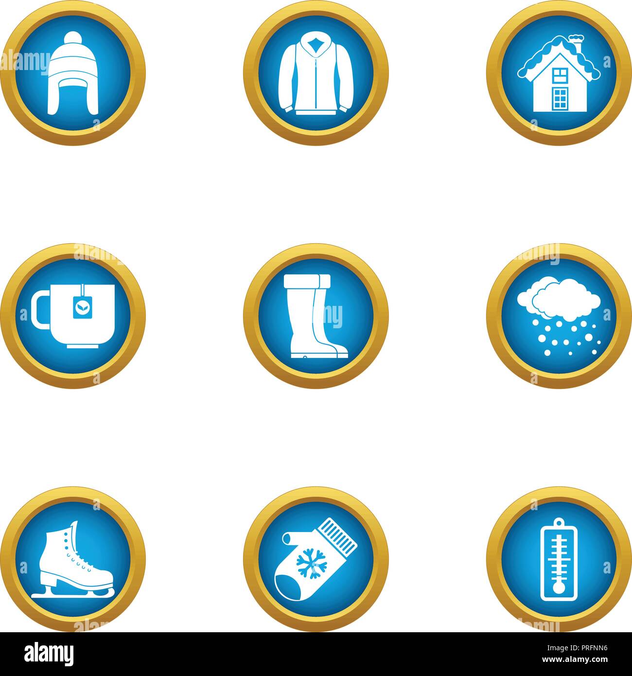 Winter flavour icons set, flat style Stock Vector Image & Art - Alamy