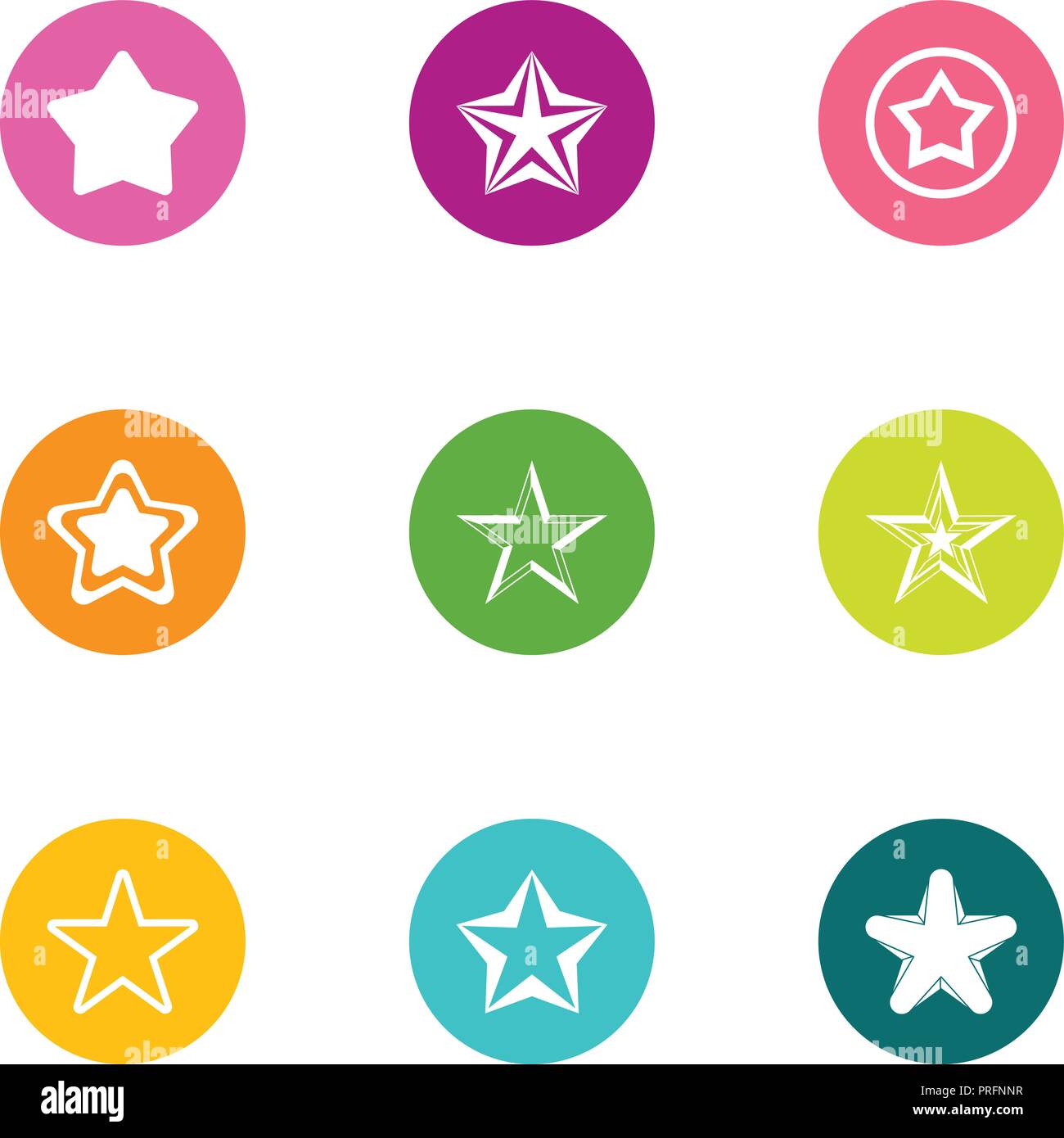 Toy star icons set, flat style Stock Vector Image & Art - Alamy