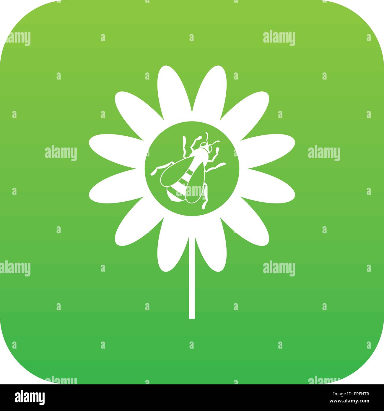 Bee on flower icon digital green Stock Vector Image & Art - Alamy