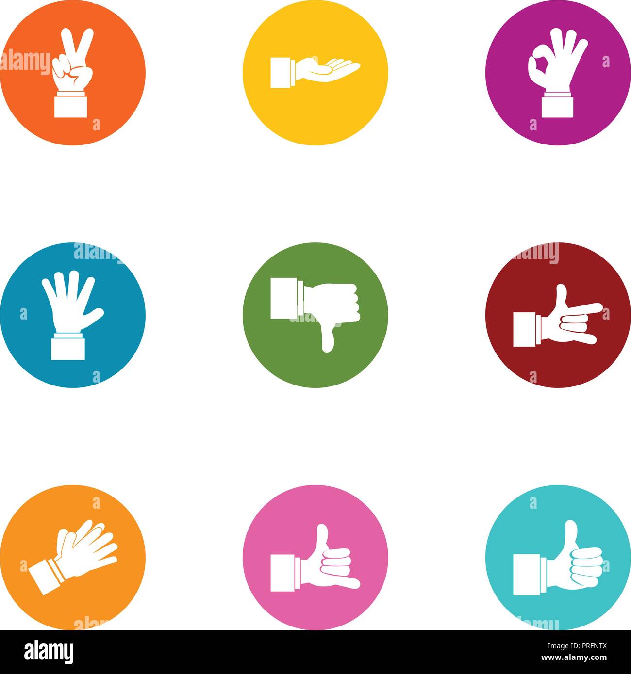 Sign language icons set, flat style Stock Vector Image & Art - Alamy