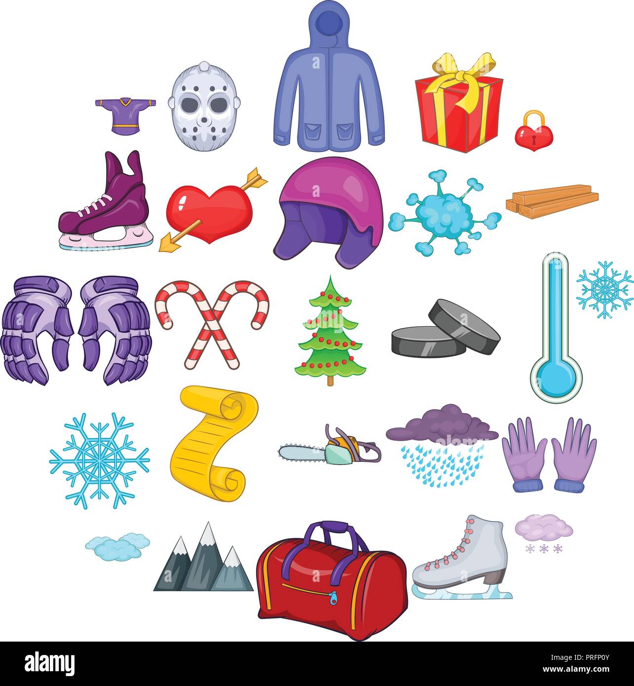 Winter things icons set, cartoon style Stock Vector Image & Art - Alamy