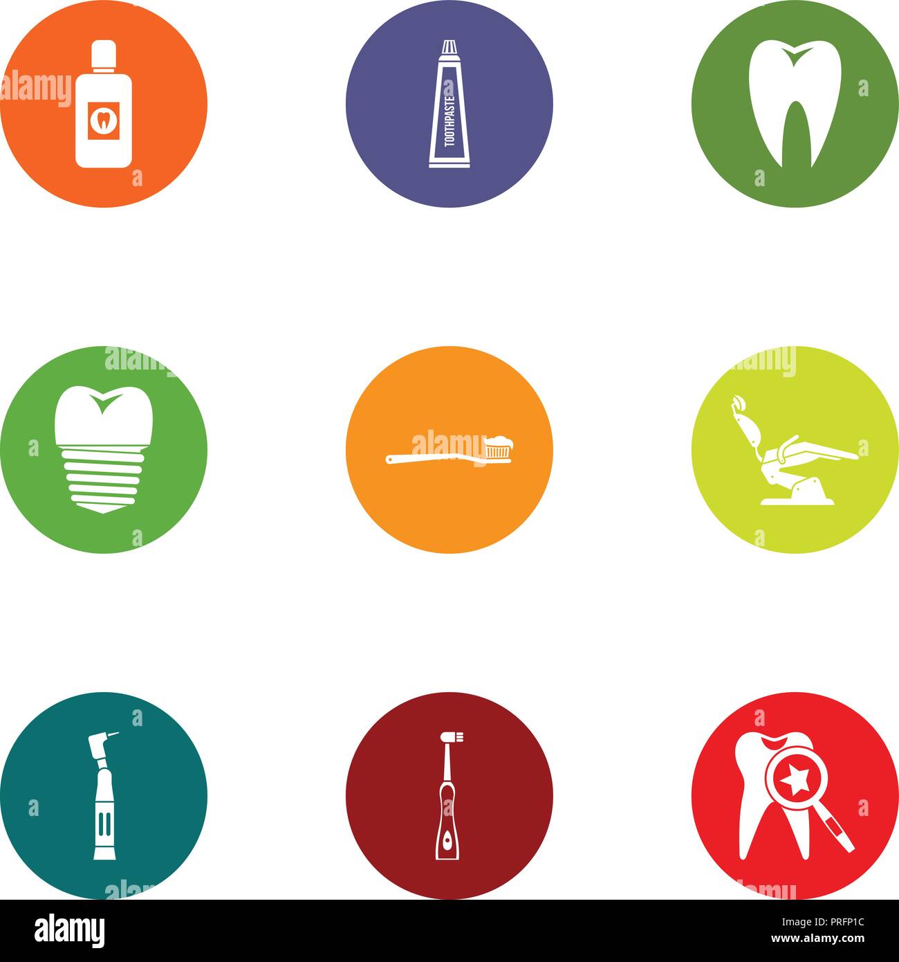 Dental revamp icons set, flat style Stock Vector Image & Art - Alamy