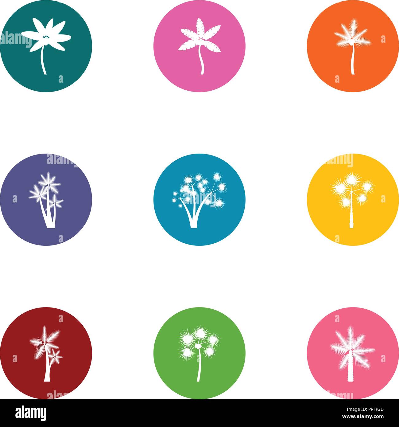 Florescence icons set, flat style Stock Vector Image & Art - Alamy