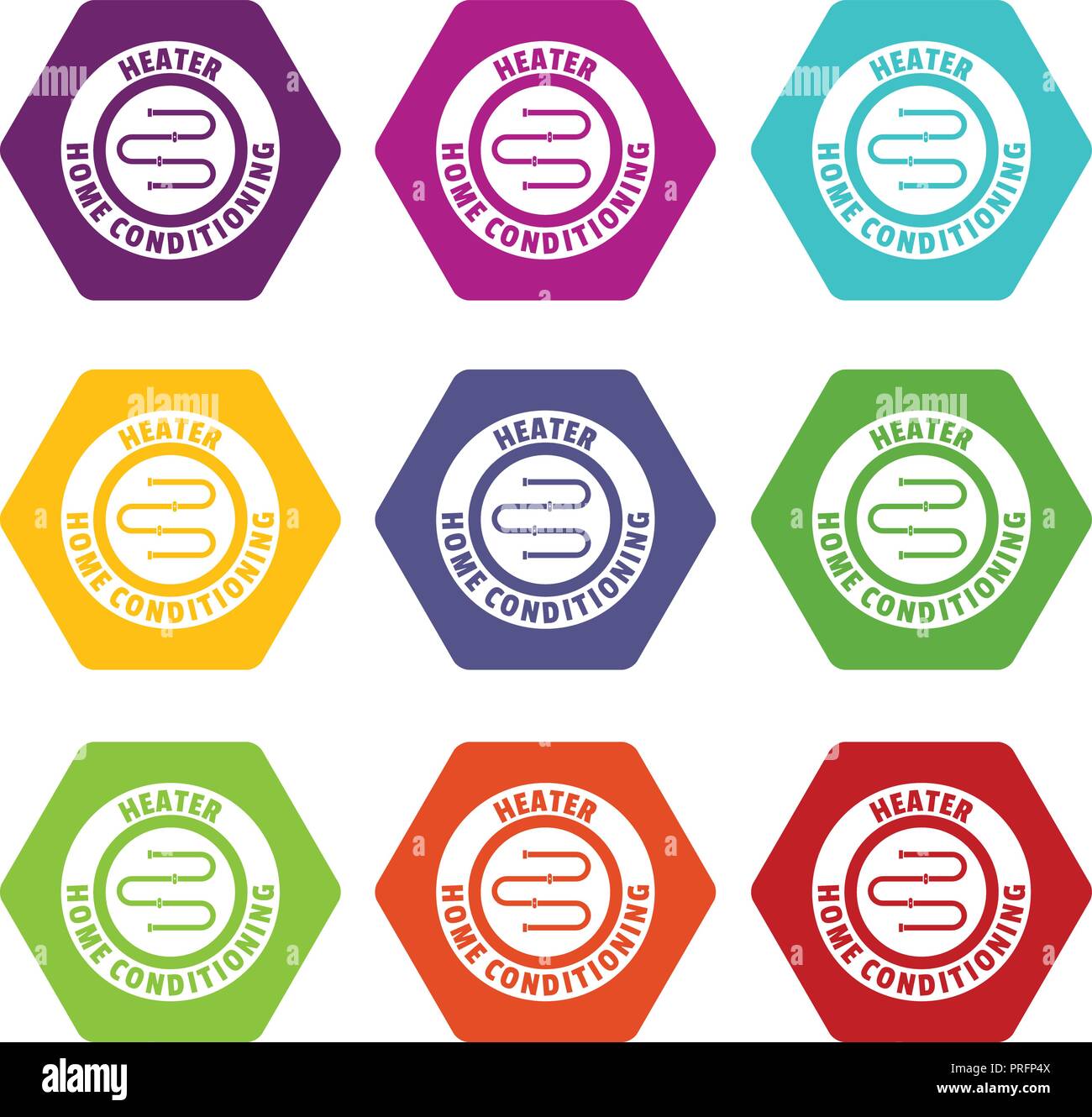 Metal heater icons set 9 vector Stock Vector Image & Art - Alamy