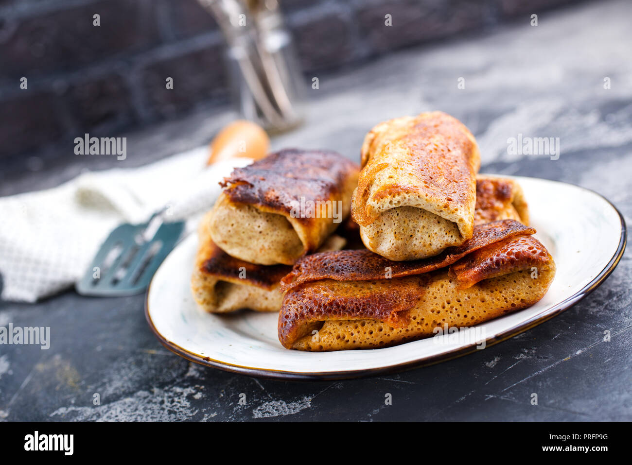 Crispy fried crepes stuffed hi-res stock photography and images - Alamy