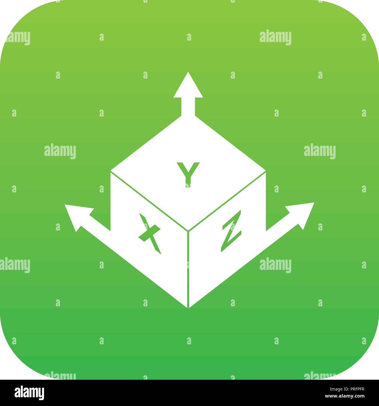 Measurement cube square icon digital green Stock Vector Image & Art - Alamy