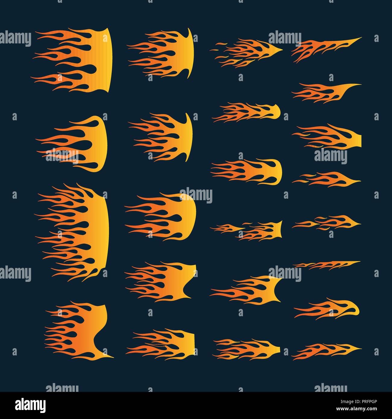 Vinyl ready flames set. Great for vehicle graphics and T-shirt decals ...