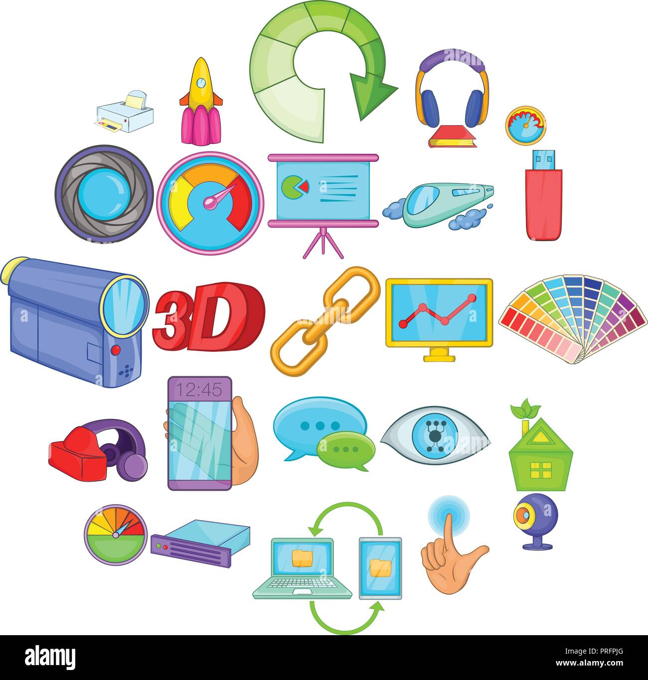 Technique icons set, cartoon style Stock Vector Image & Art - Alamy