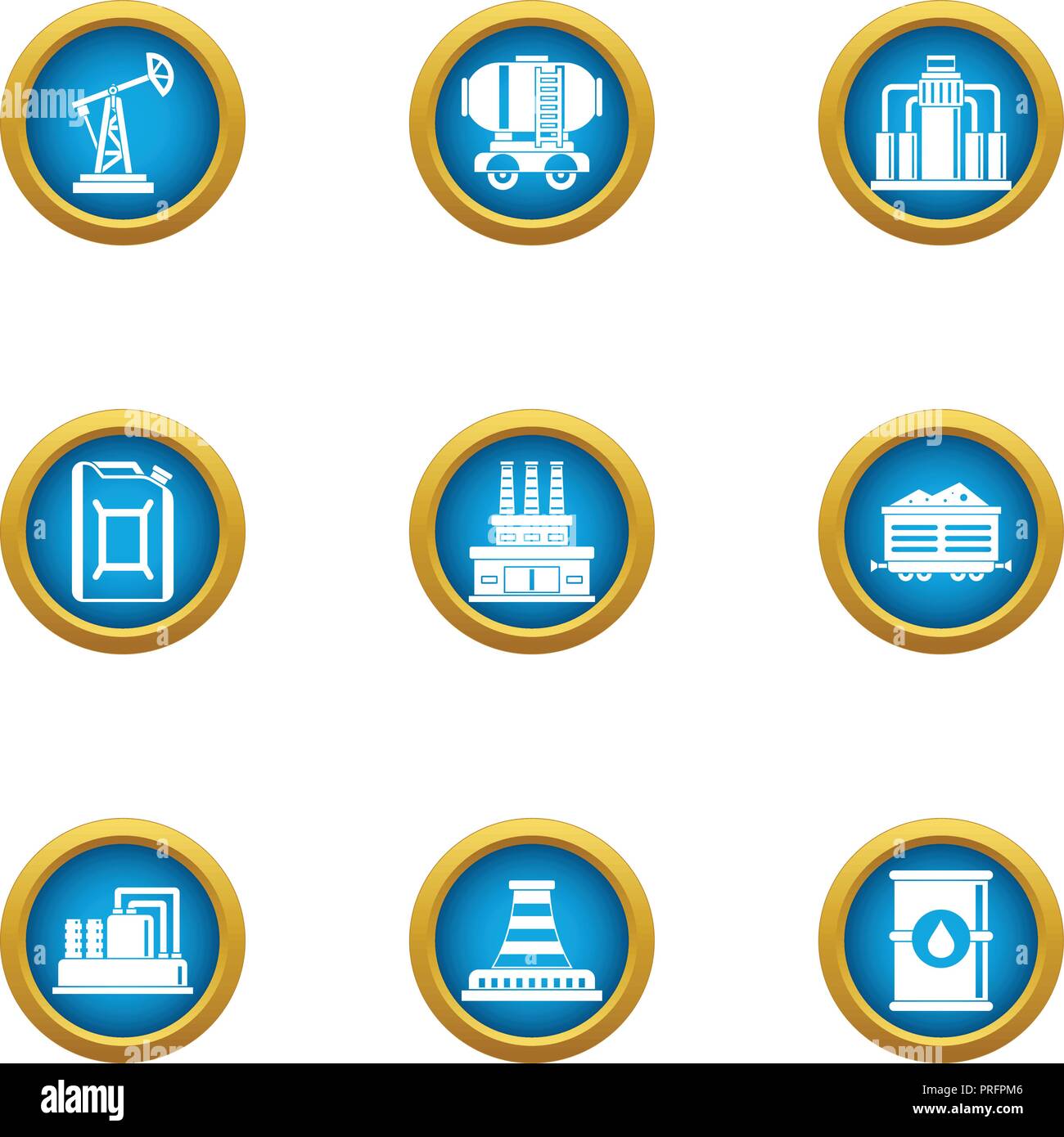 Mineral oil icons set, flat style Stock Vector Image & Art - Alamy