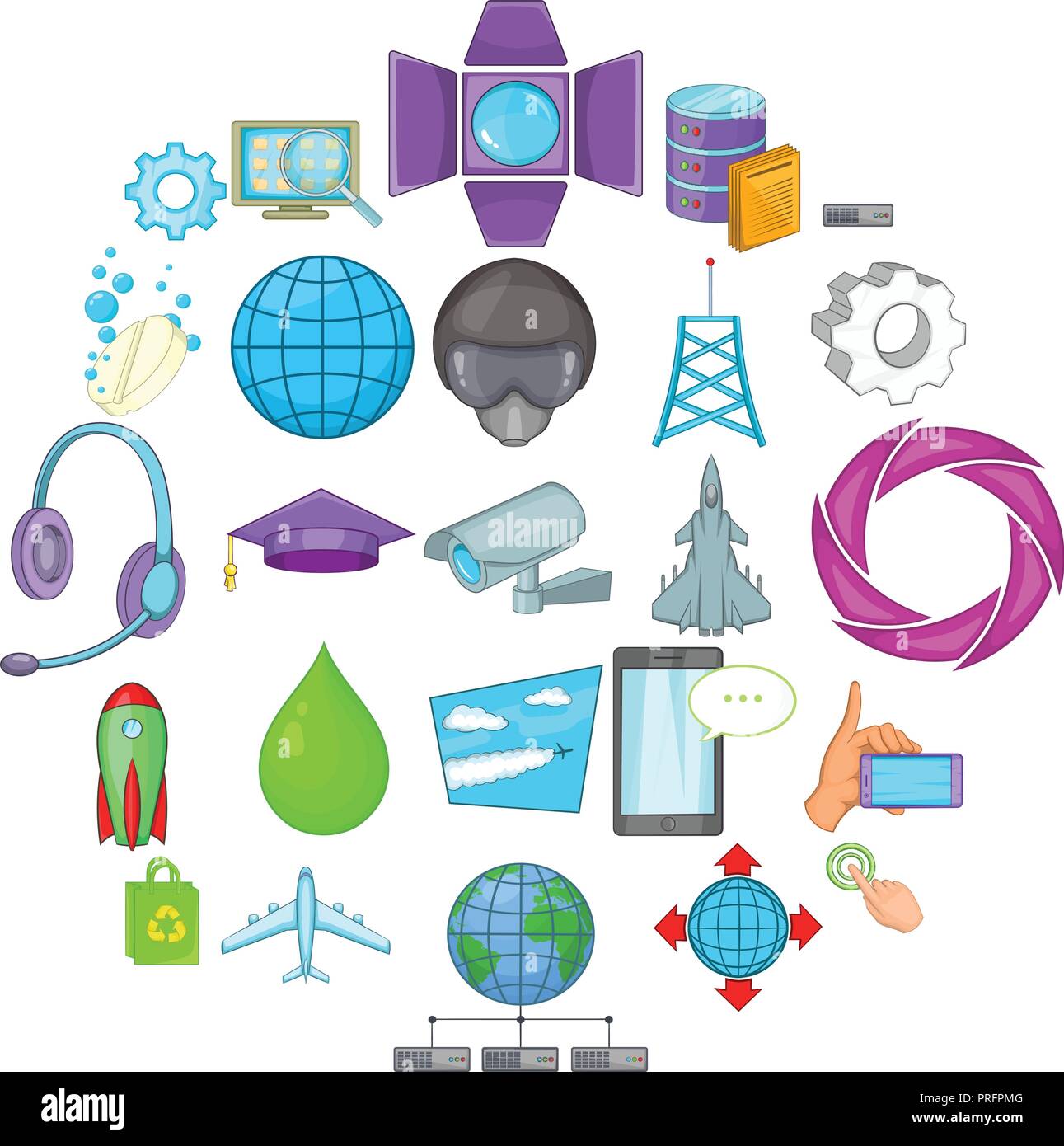 Technology icons set, cartoon style Stock Vector Image & Art - Alamy