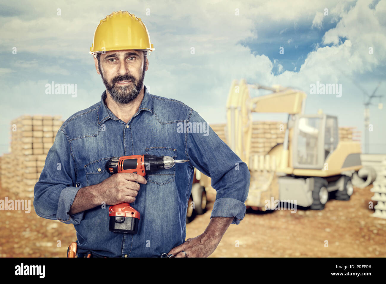 Portrait man in construction helmet hi-res stock photography and images ...