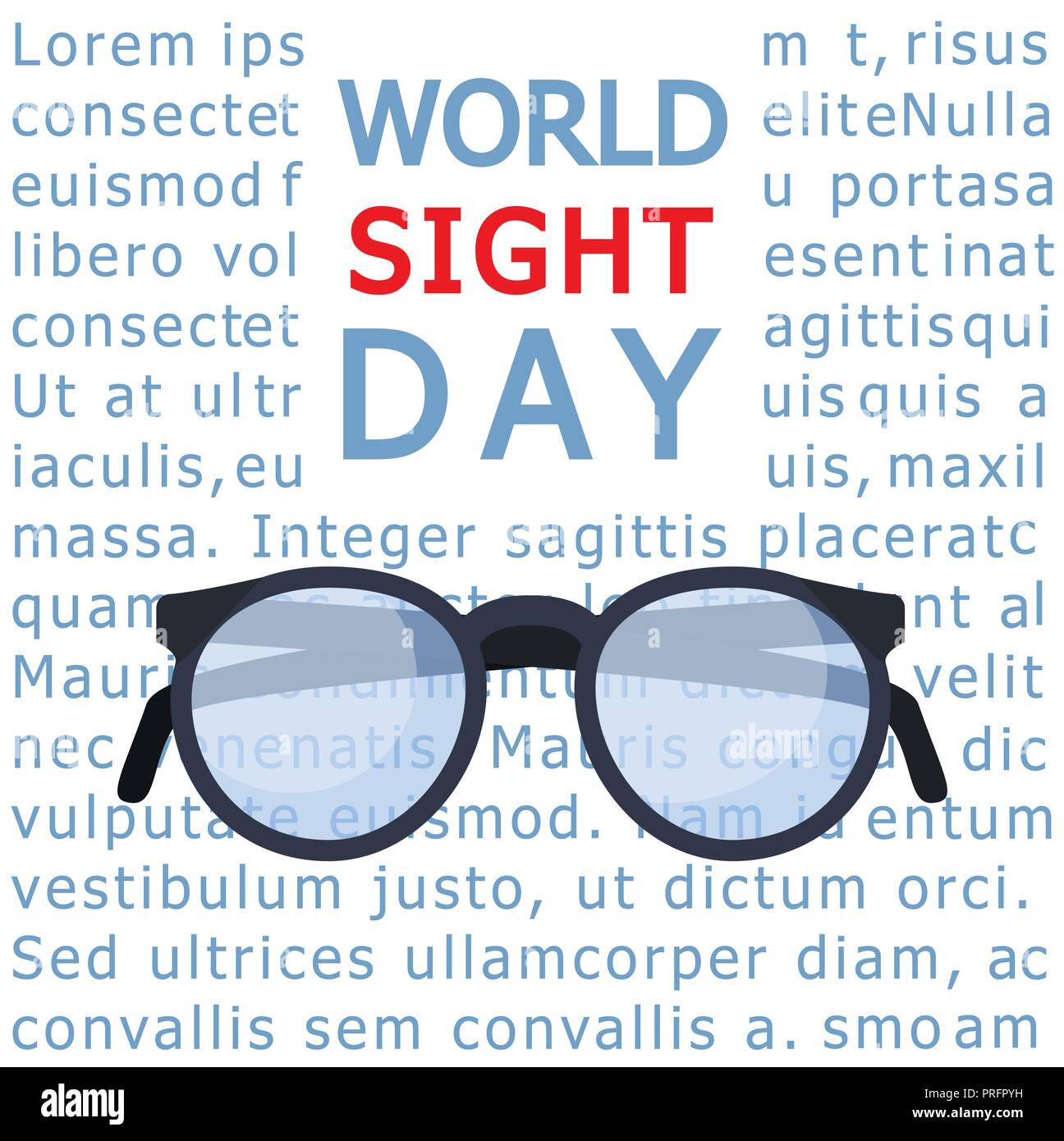 Glasses sight day concept background, flat style Stock Vector Image ...