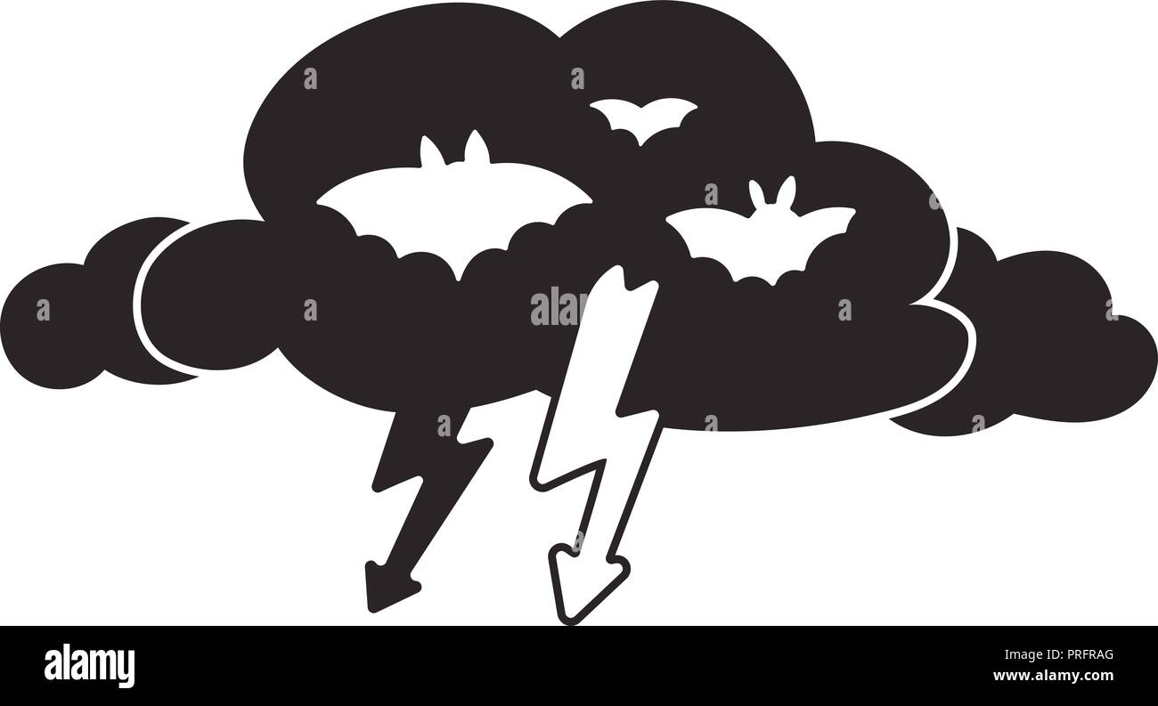 Flash lightning in dark clouds Stock Vector Images - Alamy