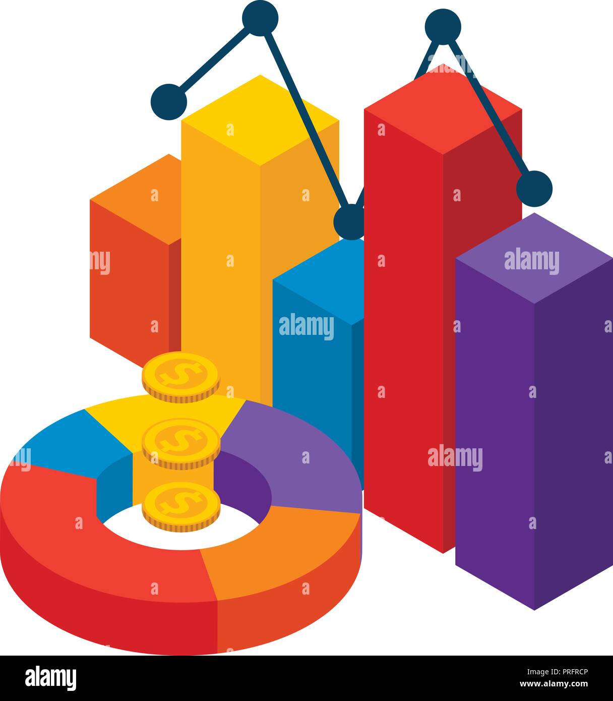 Financial chart icon, isometric style Stock Vector Image & Art - Alamy