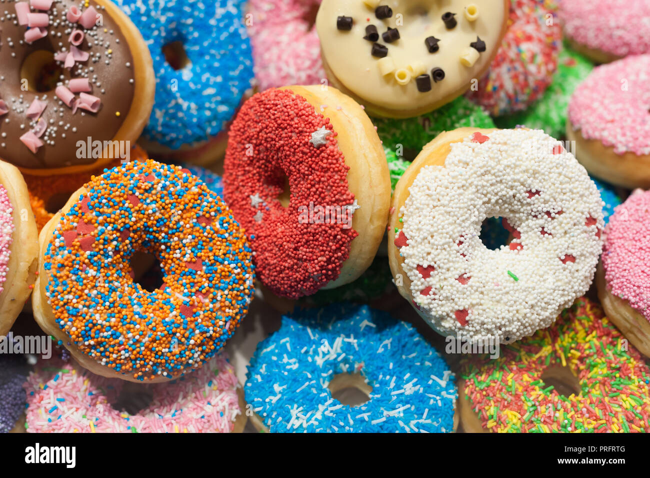 Closeup donuts on bakery hi-res stock photography and images - Alamy