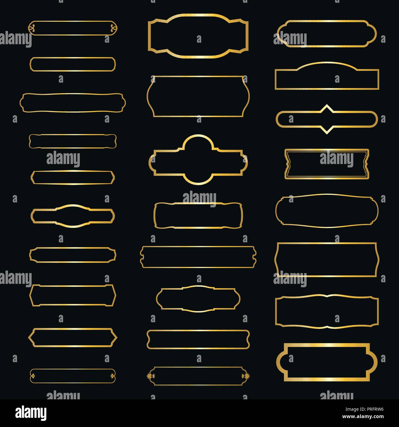 Vector Set of Elegant Frames. minimalist horizontal frame for logo and ...