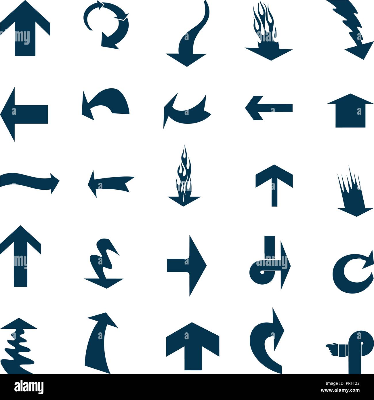 Black arrow icons hi-res stock photography and images - Alamy