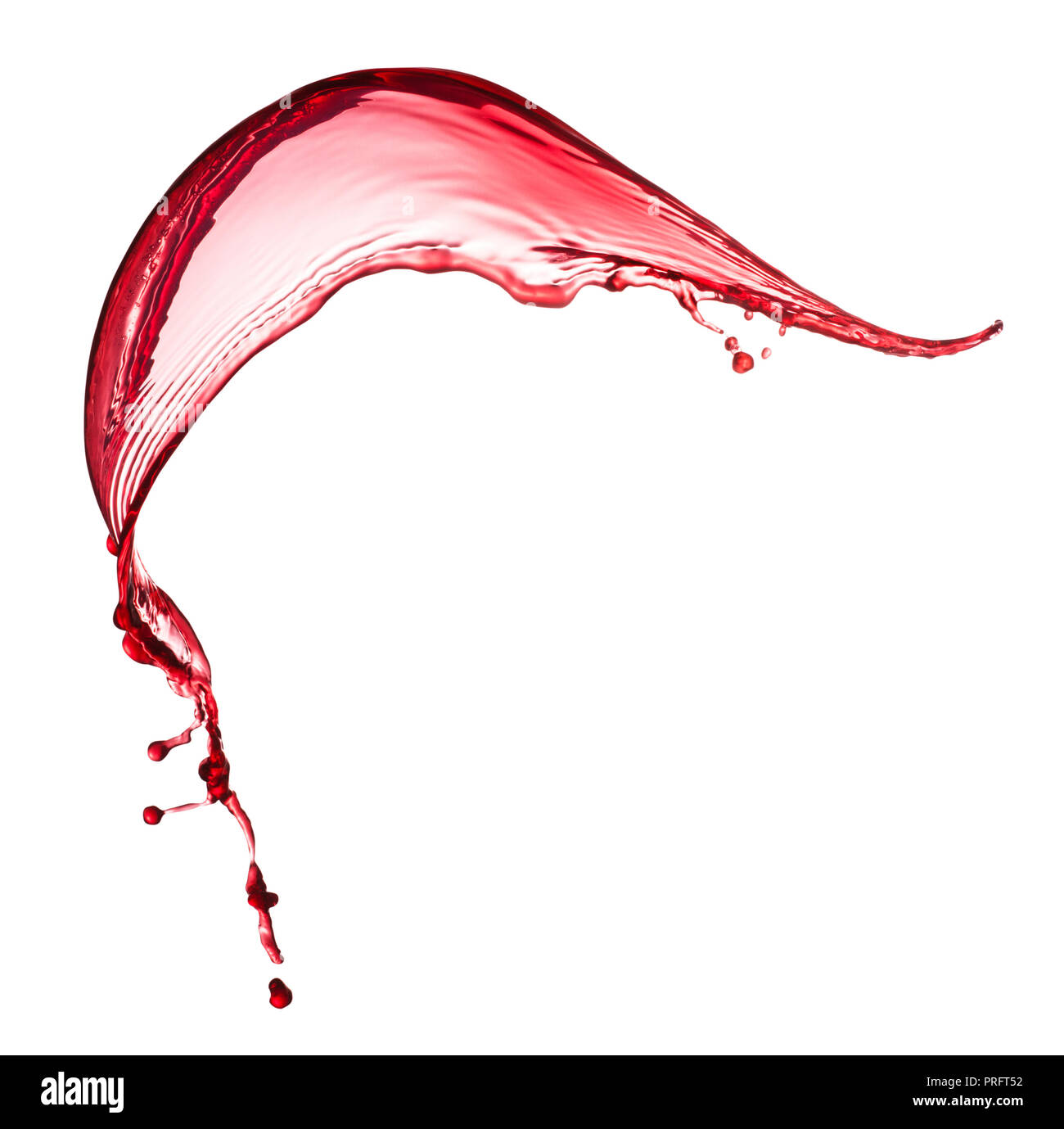 single splash of red wine isolated on white background Stock Photo - Alamy