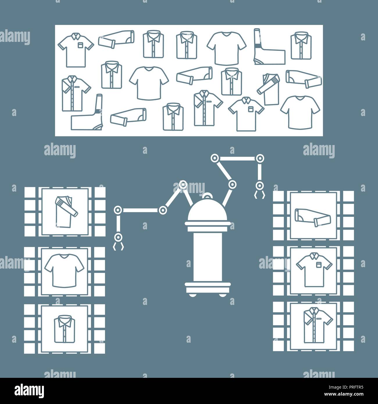 Smart automatic robotic sorting of clothes. Replacement of people with ...