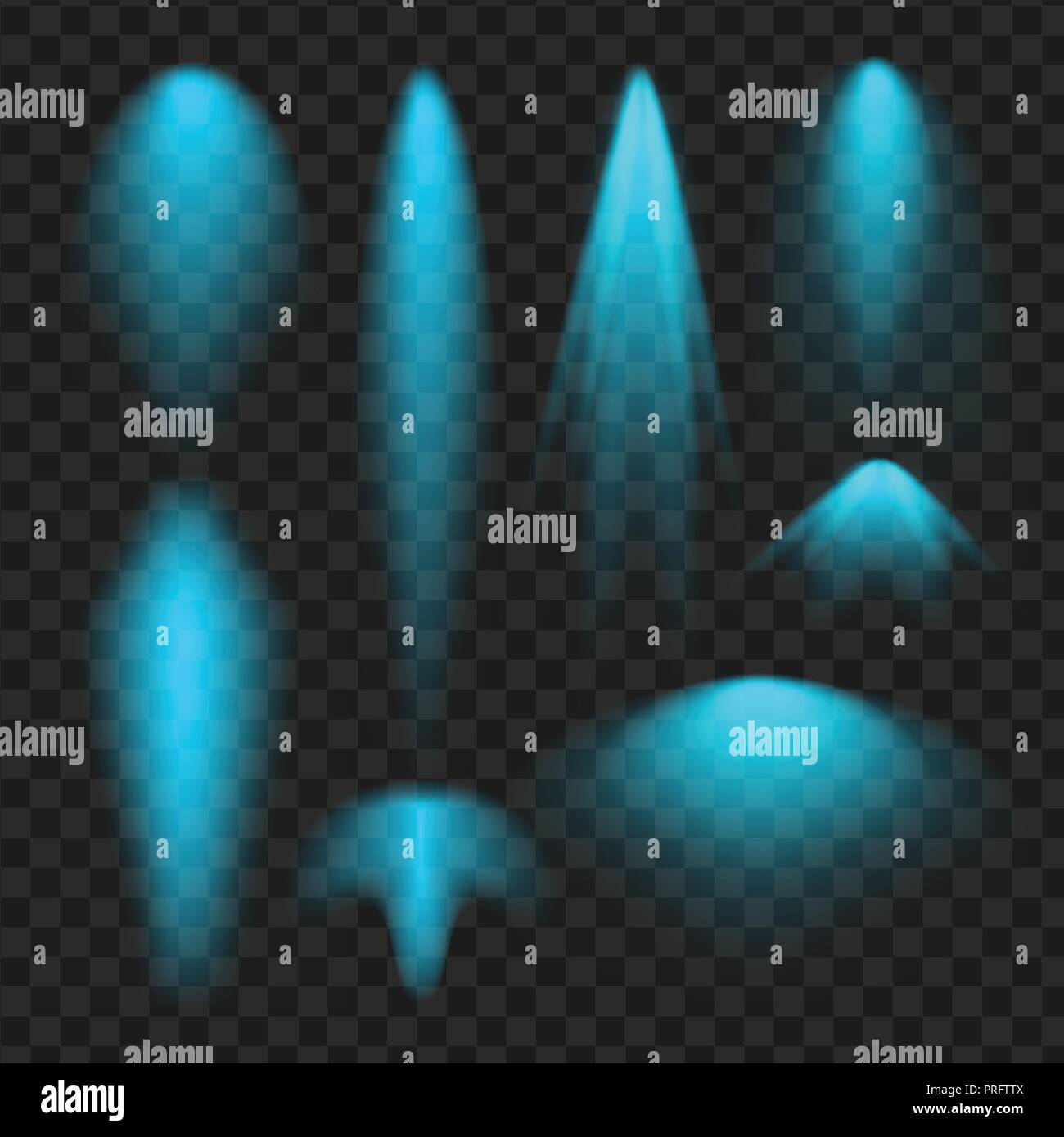 Blue Vector spotlight set. Light effect. vector Illustration Stock ...