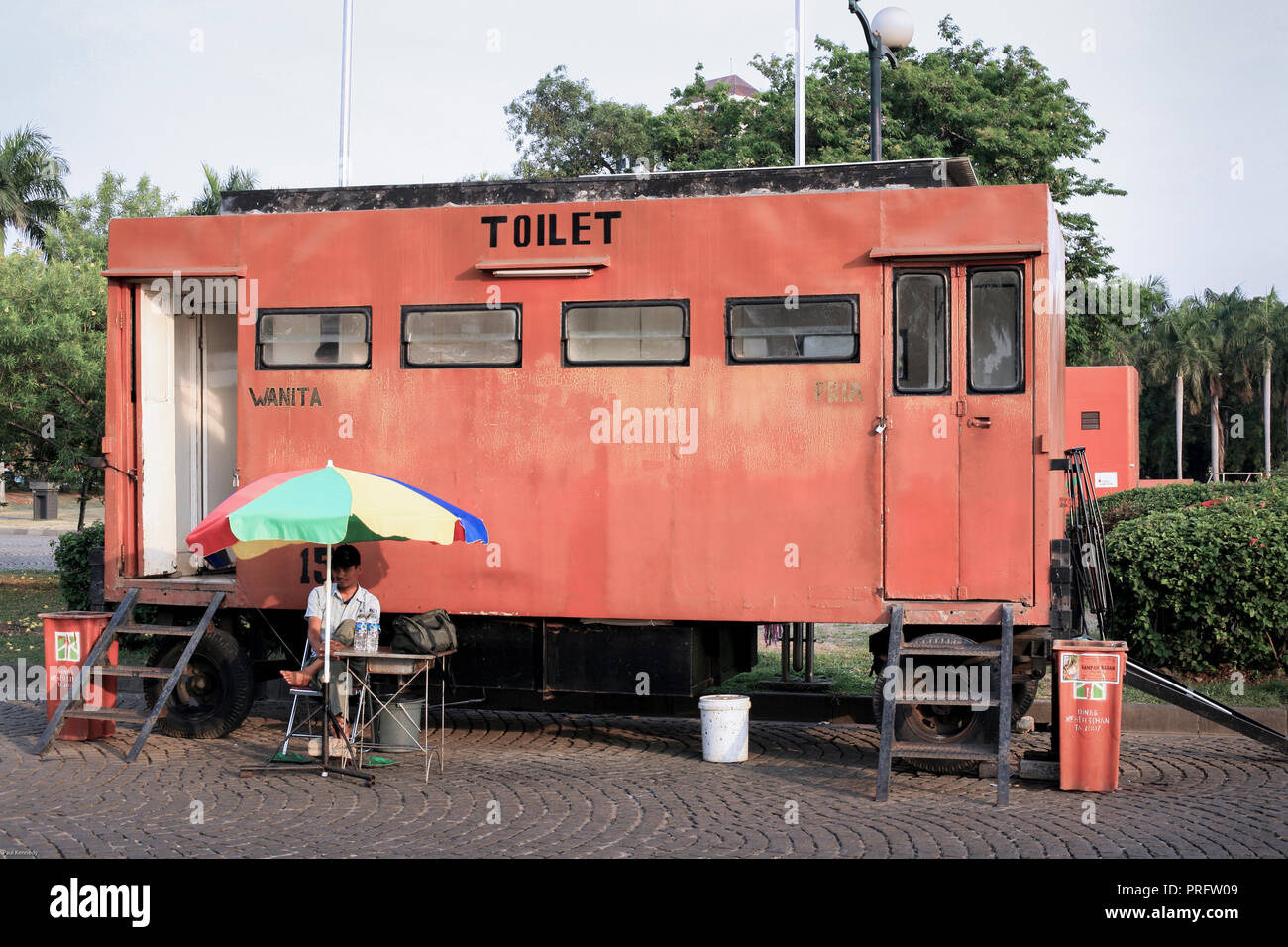 Public toilet in National Monument Park in Central Jakarta, Java ...