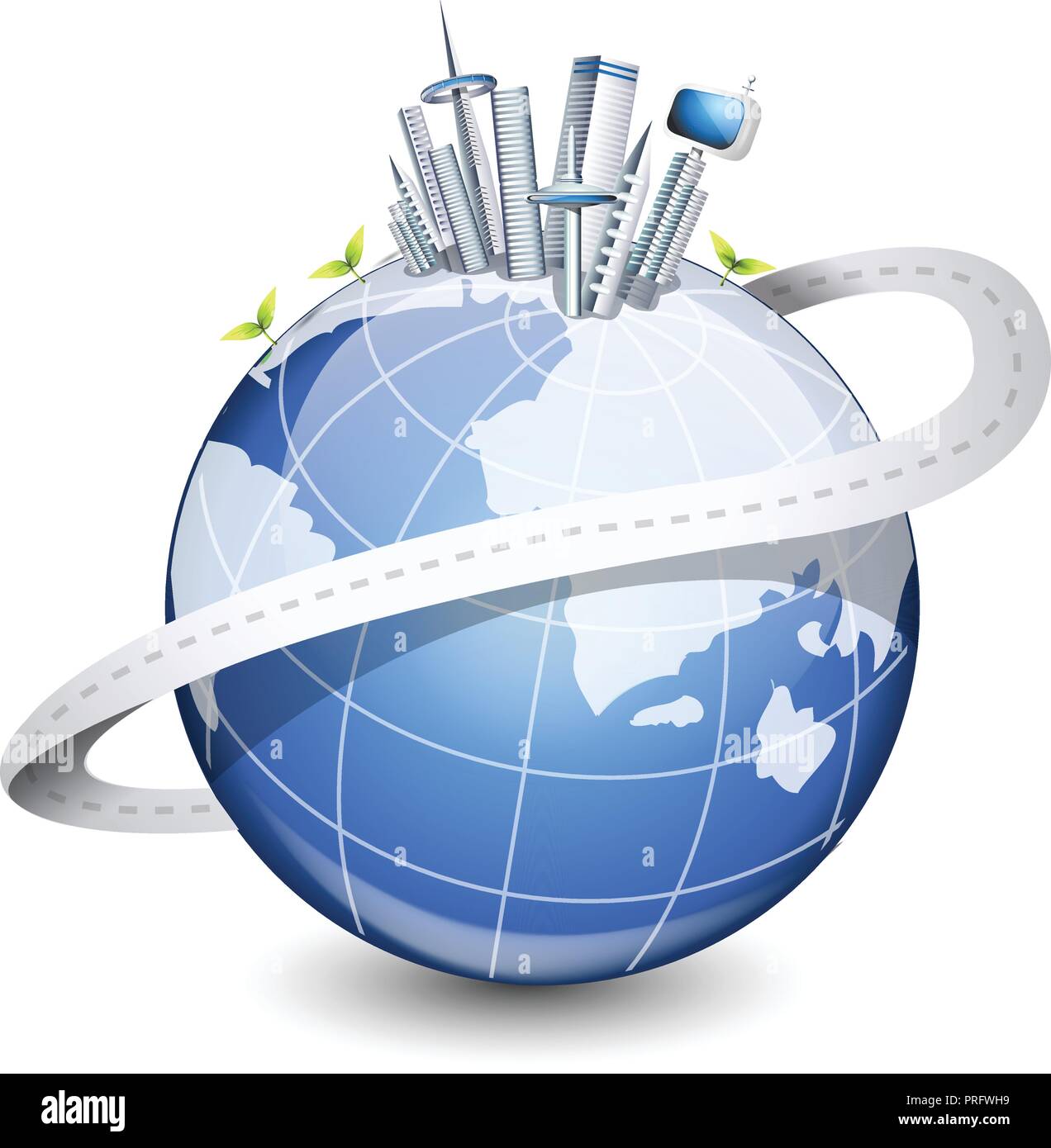 City with modern design globe. Vector illustration Stock Vector Image ...