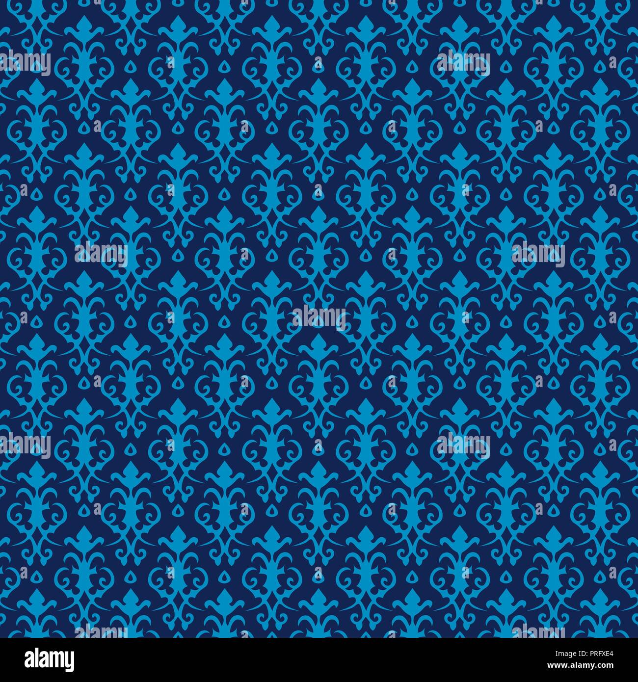 Blue damask pattern Stock Vector Images - Alamy
