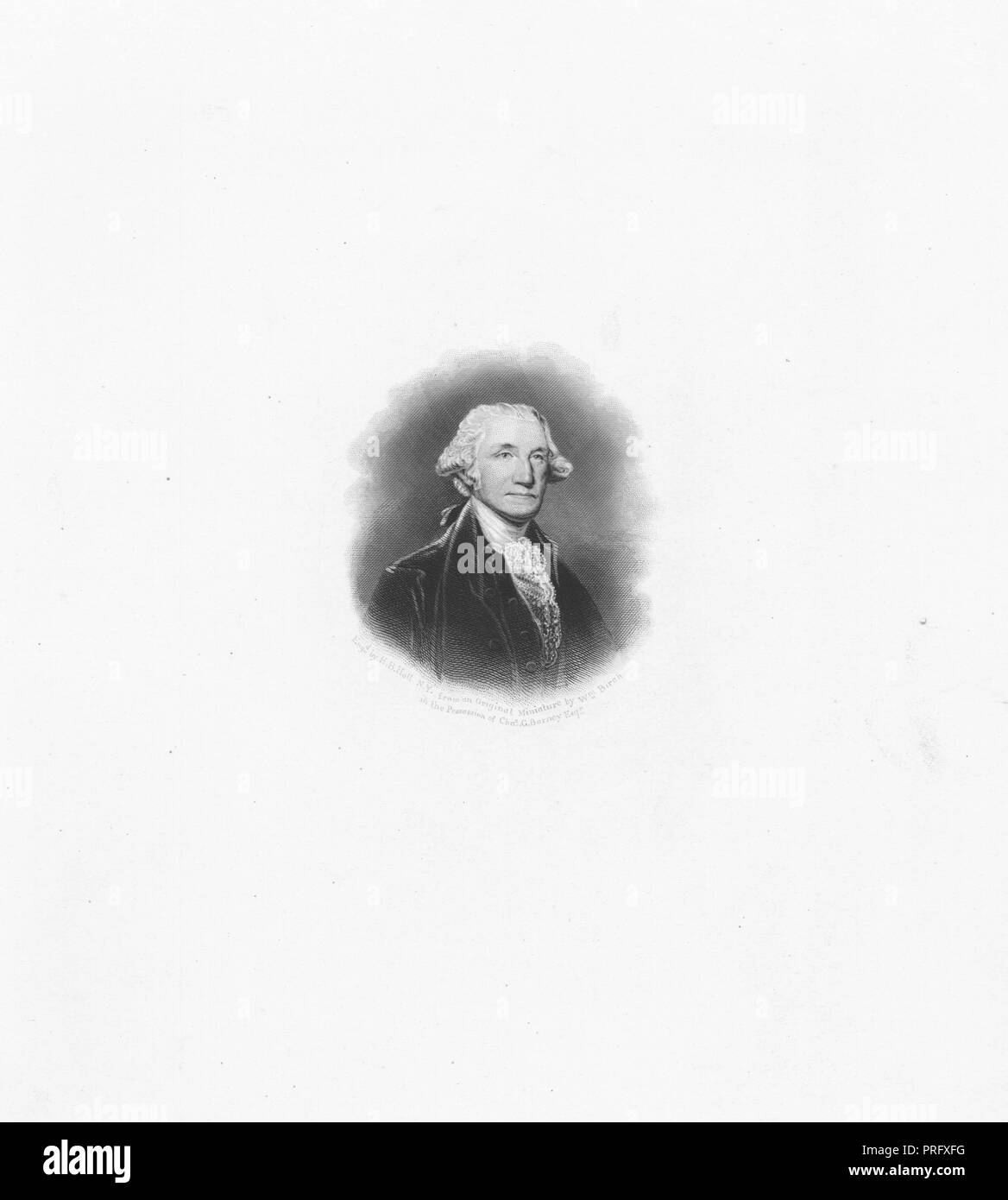 Engraved portrait of George Washington, the first President of the ...