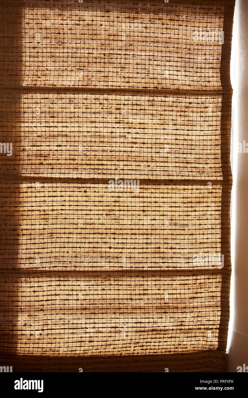 VIEW OF A WINDOW SCREEN MADE IN JUTE MUMBAI MAHARASHTRA INDIA ASIA ...