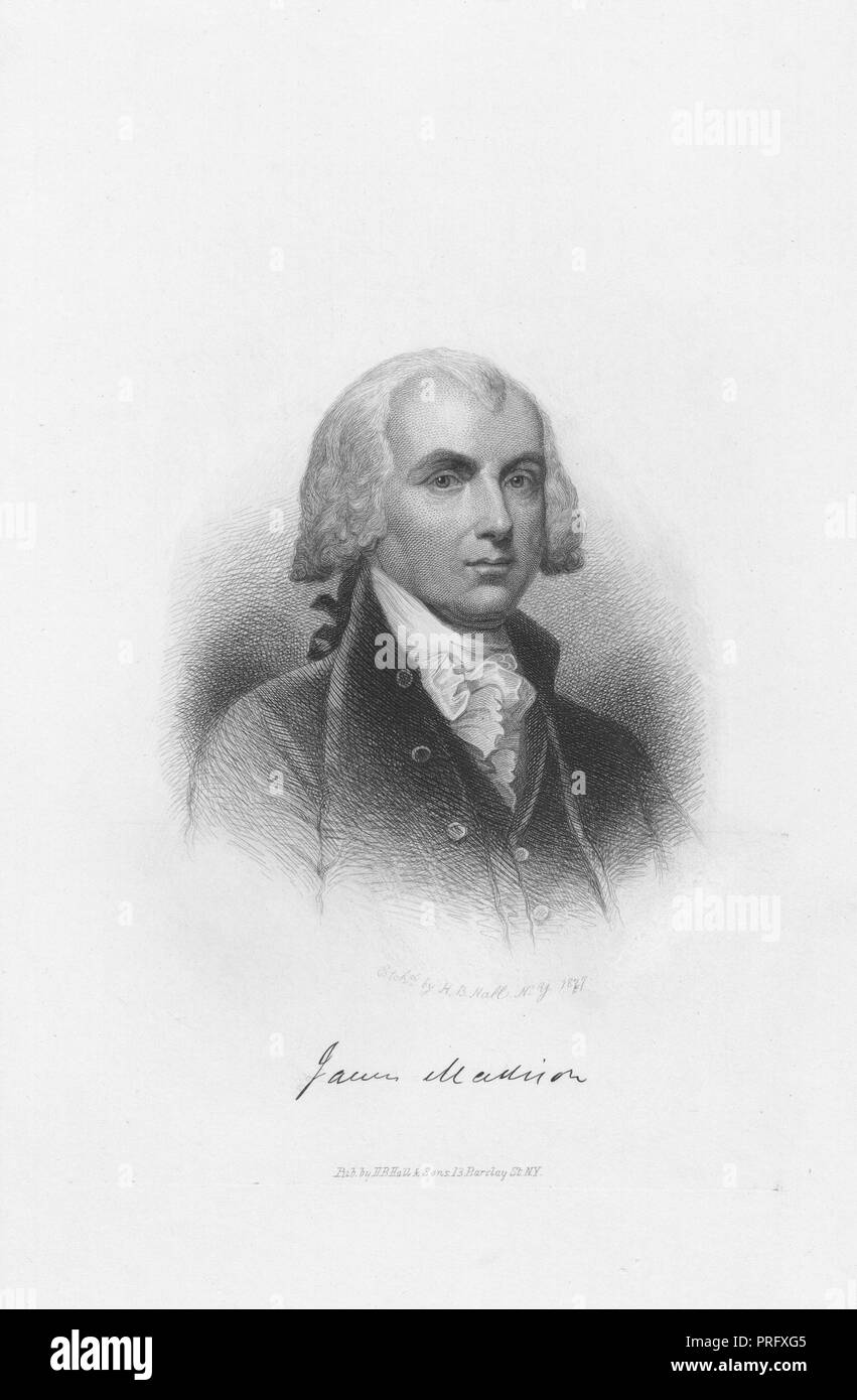 Vintage portrait of james madison Black and White Stock Photos & Images ...