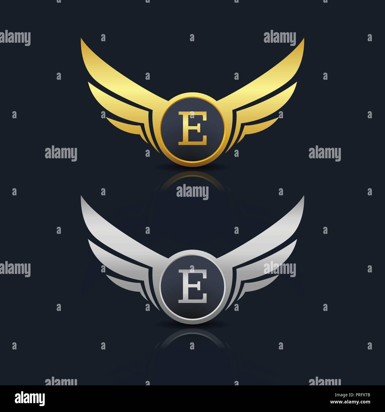 Golden shield letter Stock Vector Images - Alamy