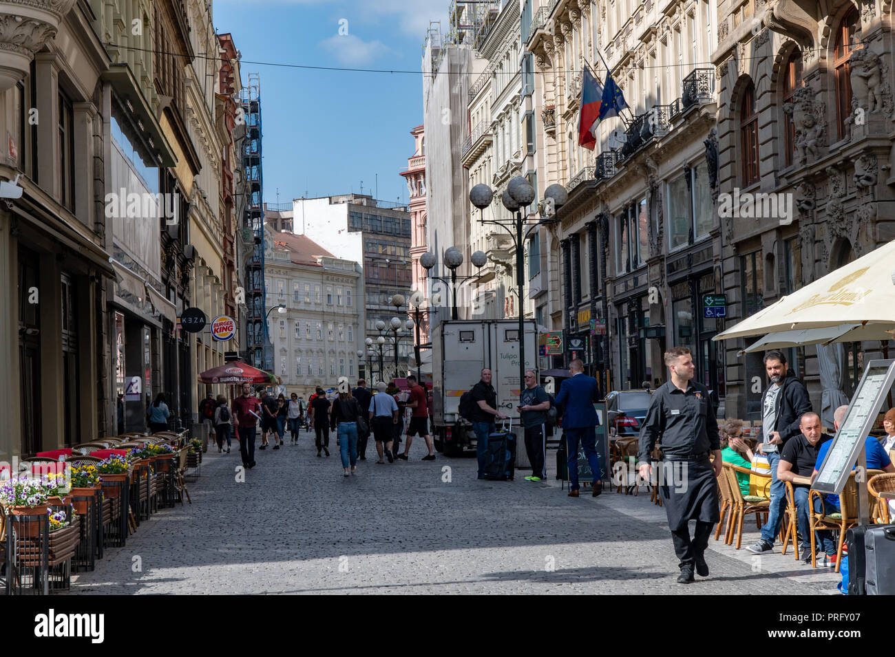 Afternoon street scene in Prague, Czech Republic Stock Photo - Alamy