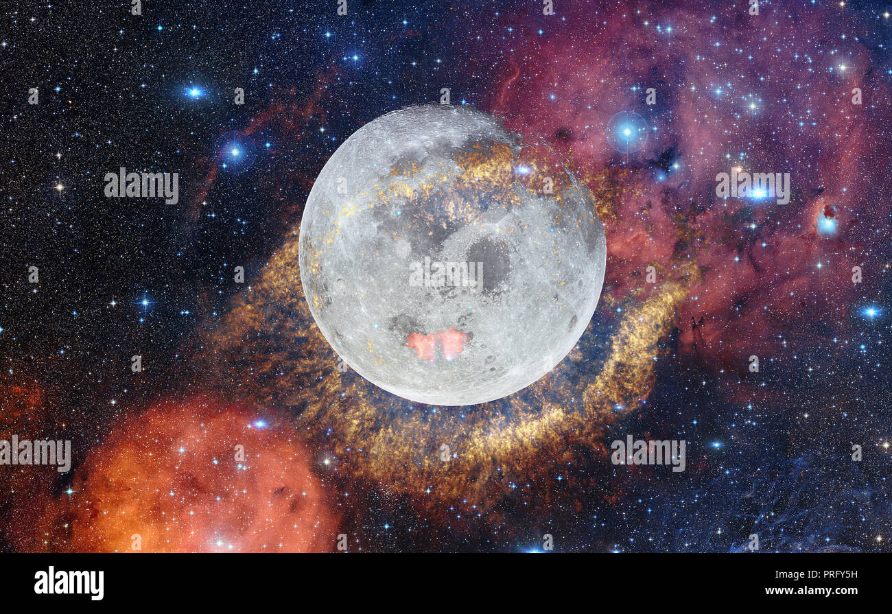 View of Moon from deep space. Elements of this image furnished by NASA ...