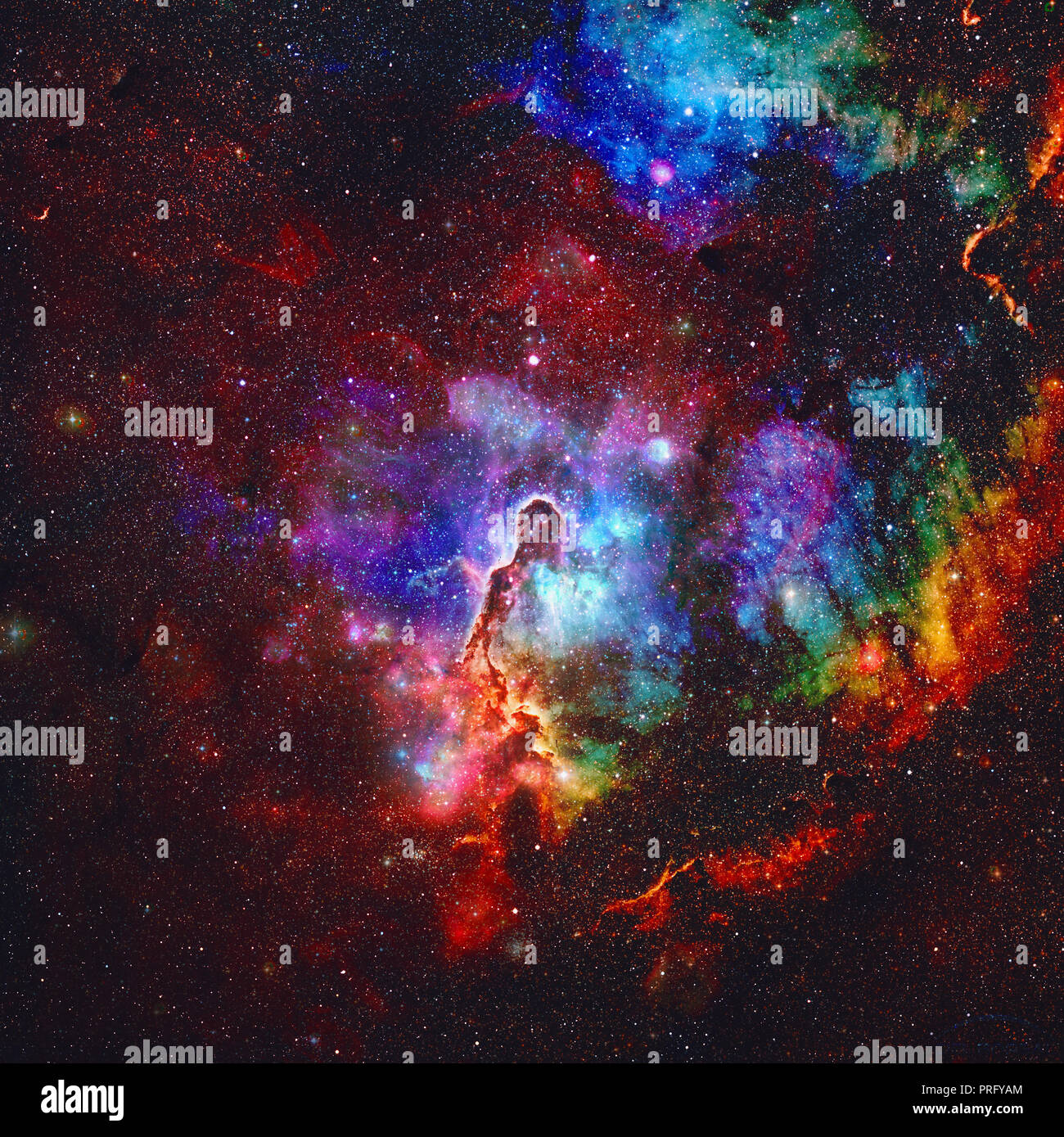 Colorful galaxy in outer space. Elements of this image furnished by ...