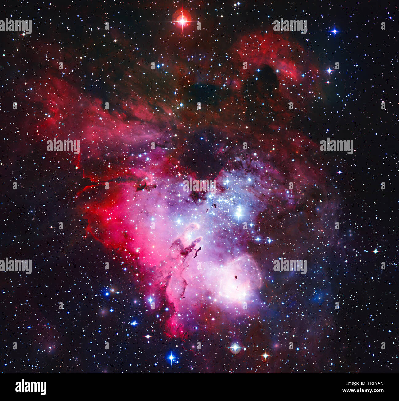 Purple nebula in outer space. Elements of this image furnished by NASA ...