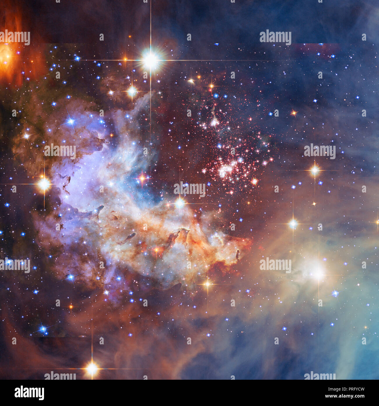 Purple galaxy in outer space. Elements of this image furnished by NASA ...