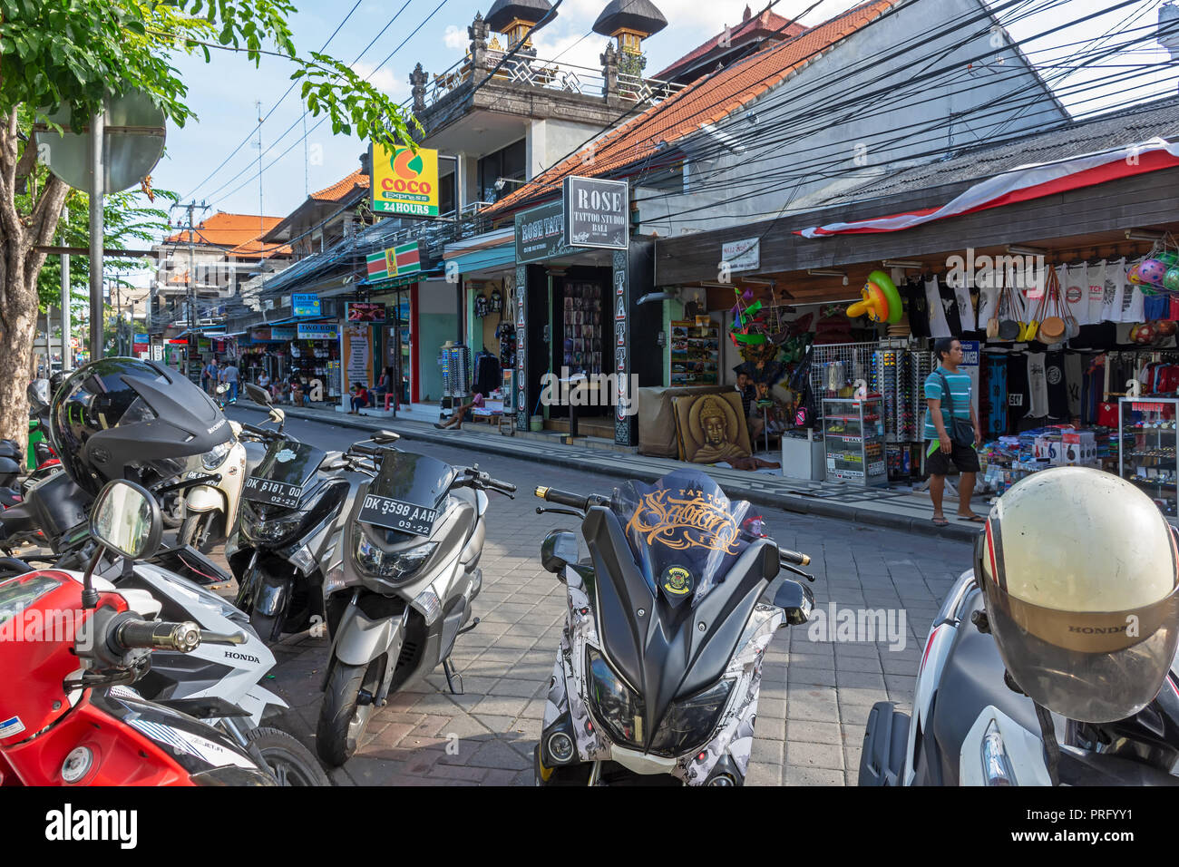 Kuta, Indonesia - September 14, 2018: Steet view of Legian in Kuta, it ...