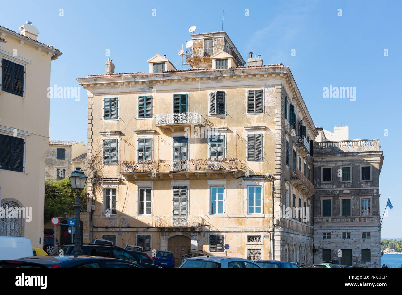 Large old majestic stone building in Corfu town, Corfu Stock Photo - Alamy