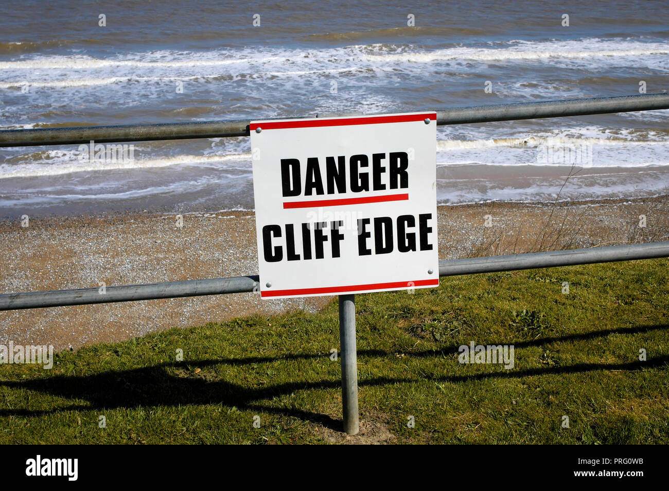 Danger Cliff Edge Warning Sign Stock Photos & Danger Cliff Edge Warning ...