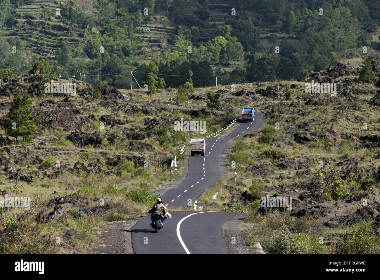 Driving in the mountain highlands of Bali, Indonesia Stock Photo - Alamy