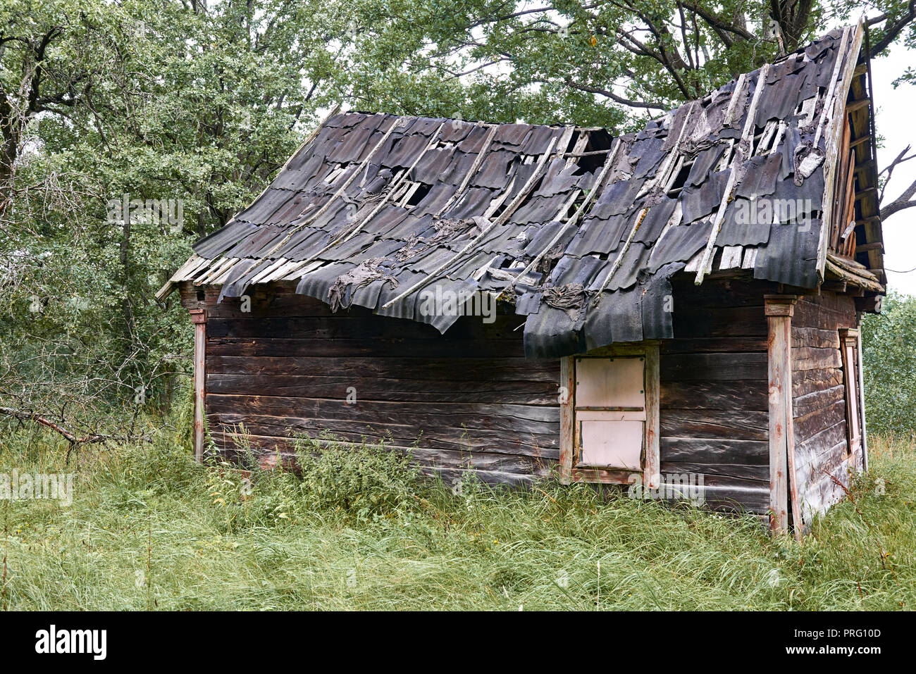 old wooden house in the forest Stock Photo - Alamy